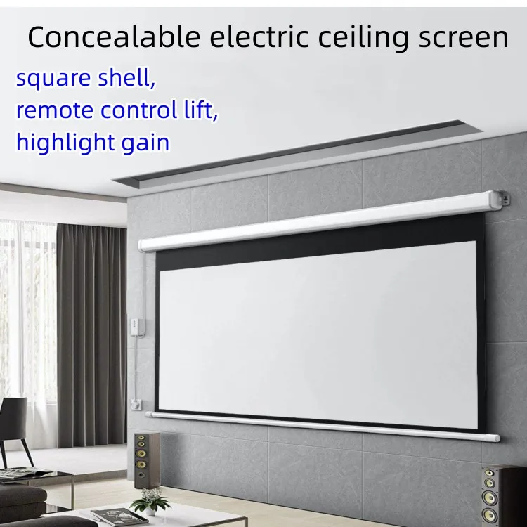 Projection Screens Home Use Cinema Projector Screen Electric Motorized ...