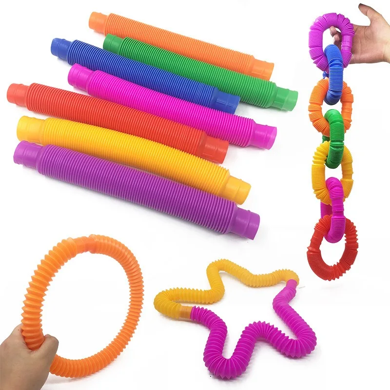 Colorful Striped Sensory Fidget Toys - 3CM Pop Tube for Autism & ADHD, OEM