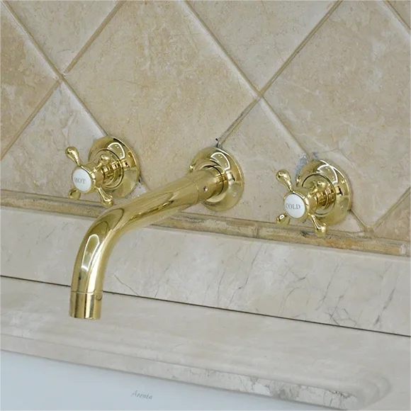 High Quality Double Handles Antique Wall Mounted Brass Gold Black ...