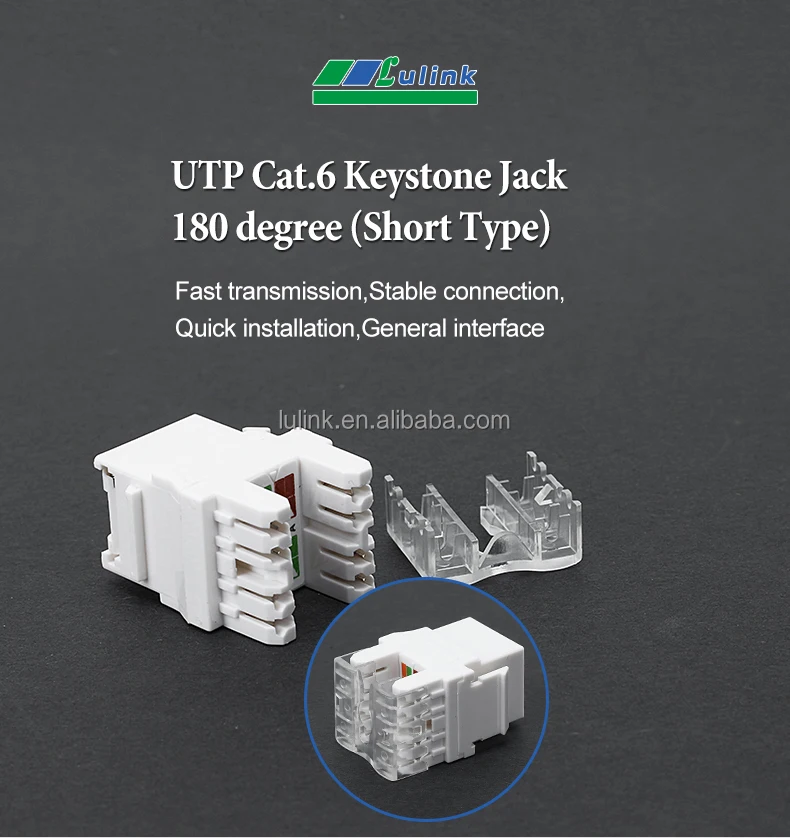 Network Module With 180 Degree Dual Utp Rj45 Cat6 Keystone Jack With ...