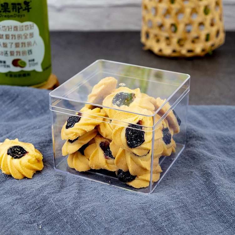clear Food Disposable Candy Cookie Packaging Container Plastic with Lid ...