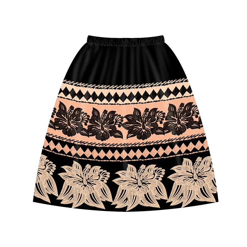 New Arrival Pacific Island Flowers Print Summer Fashion Women Skirt ...