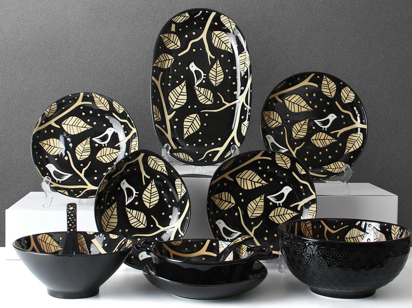 Japanese Kitchen Plates Set Dinner Dinnerware Ceramic Dish Bowls ...