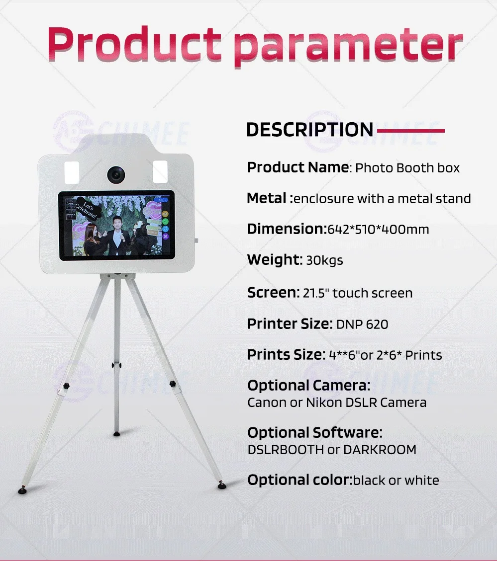 Retro Tripod 21.5 Inch Lcd Touch Screen Photo Booth Shell Machine With ...