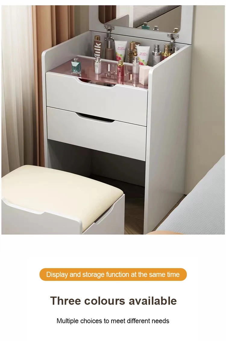 Dressing Table with Flip Top - Multi-Functional Storage