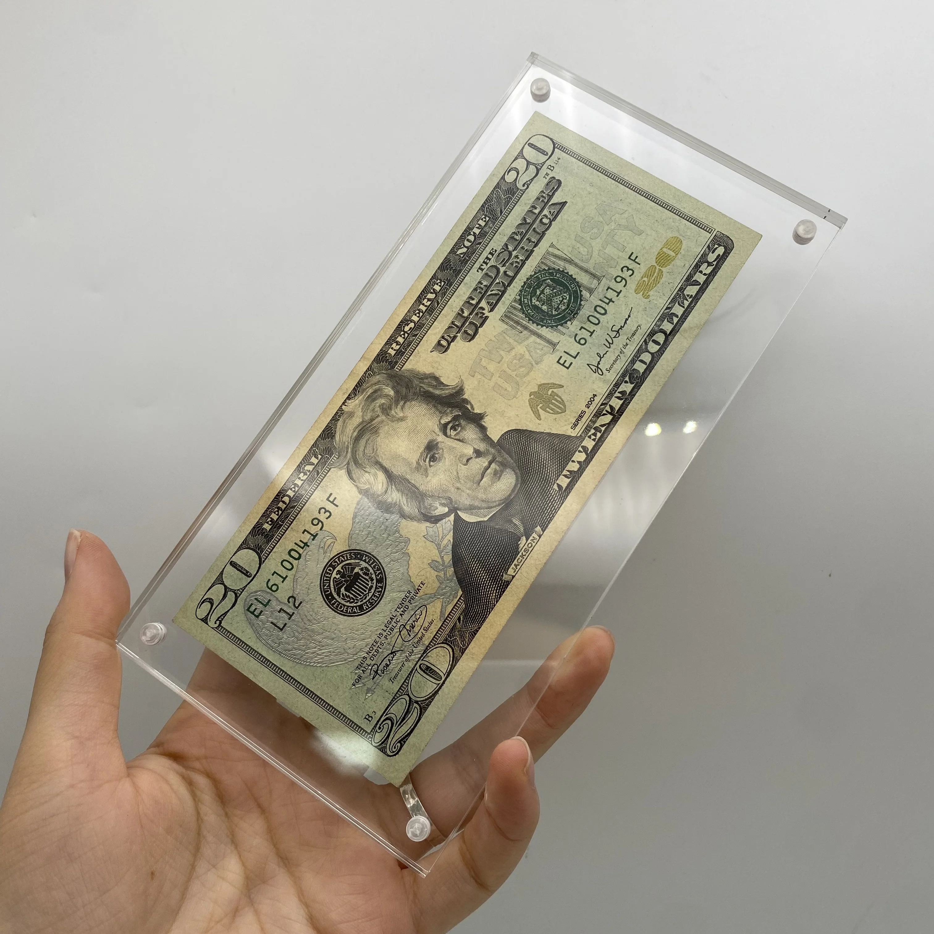 Acrylic Display Dollar Bill Holder - Protect & Showcase