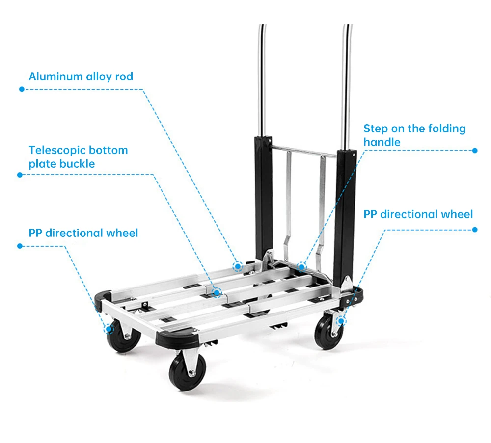 8-in-1 Yard Cart Drawbar Car Moving Poly Drum Airport Container Granite ...