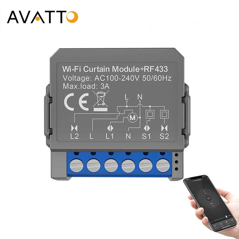 Avatto New 1-way Tuya Wifi Diy Smart Curtain Switch Module App Remote ...