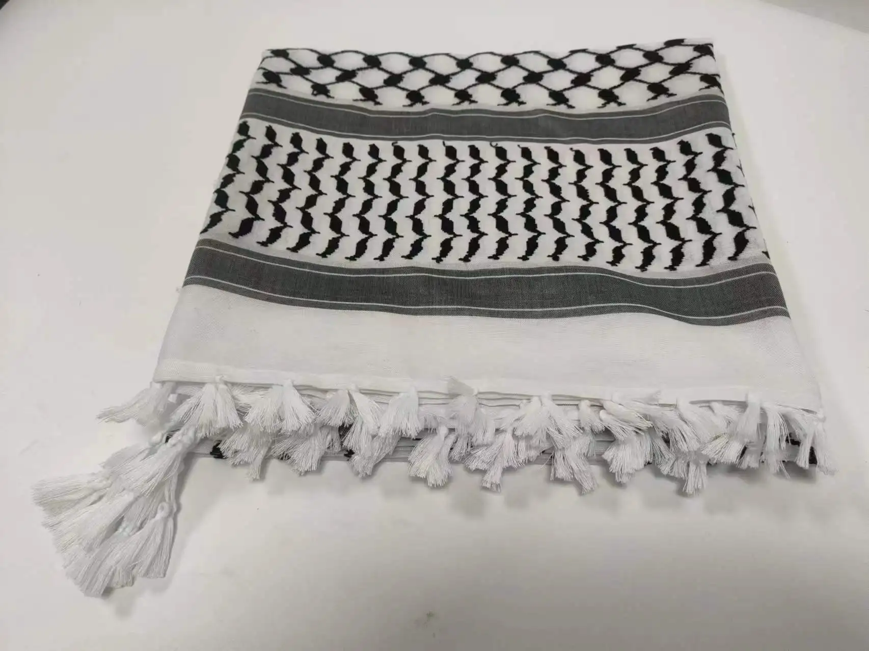 Handmade Cotton Kuffiyeh Shemagh Scarf For Men 125x125cm Oem