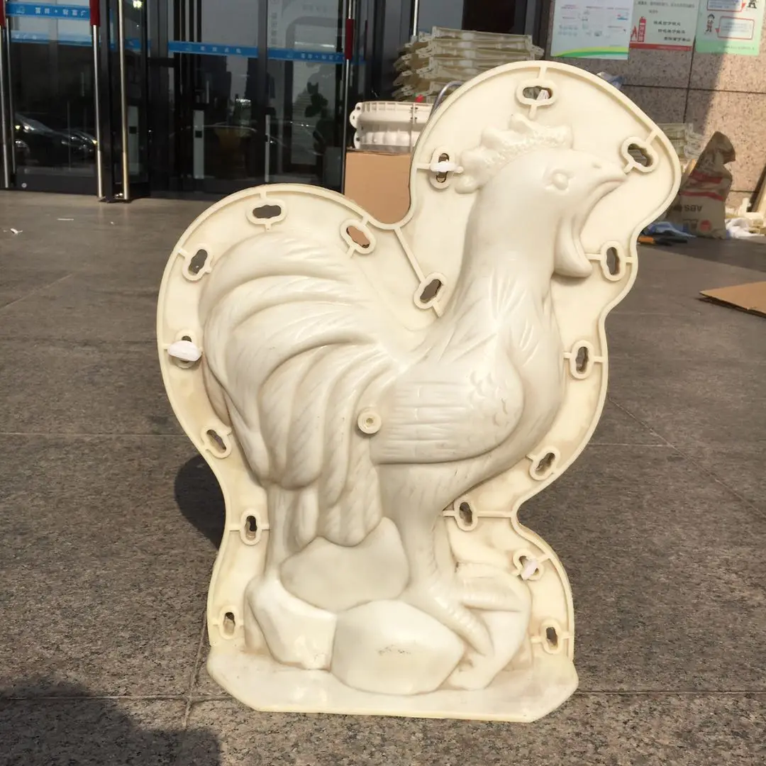 Big Cement Concrete Decoration Statues Plastic Rooster Mold for Sale