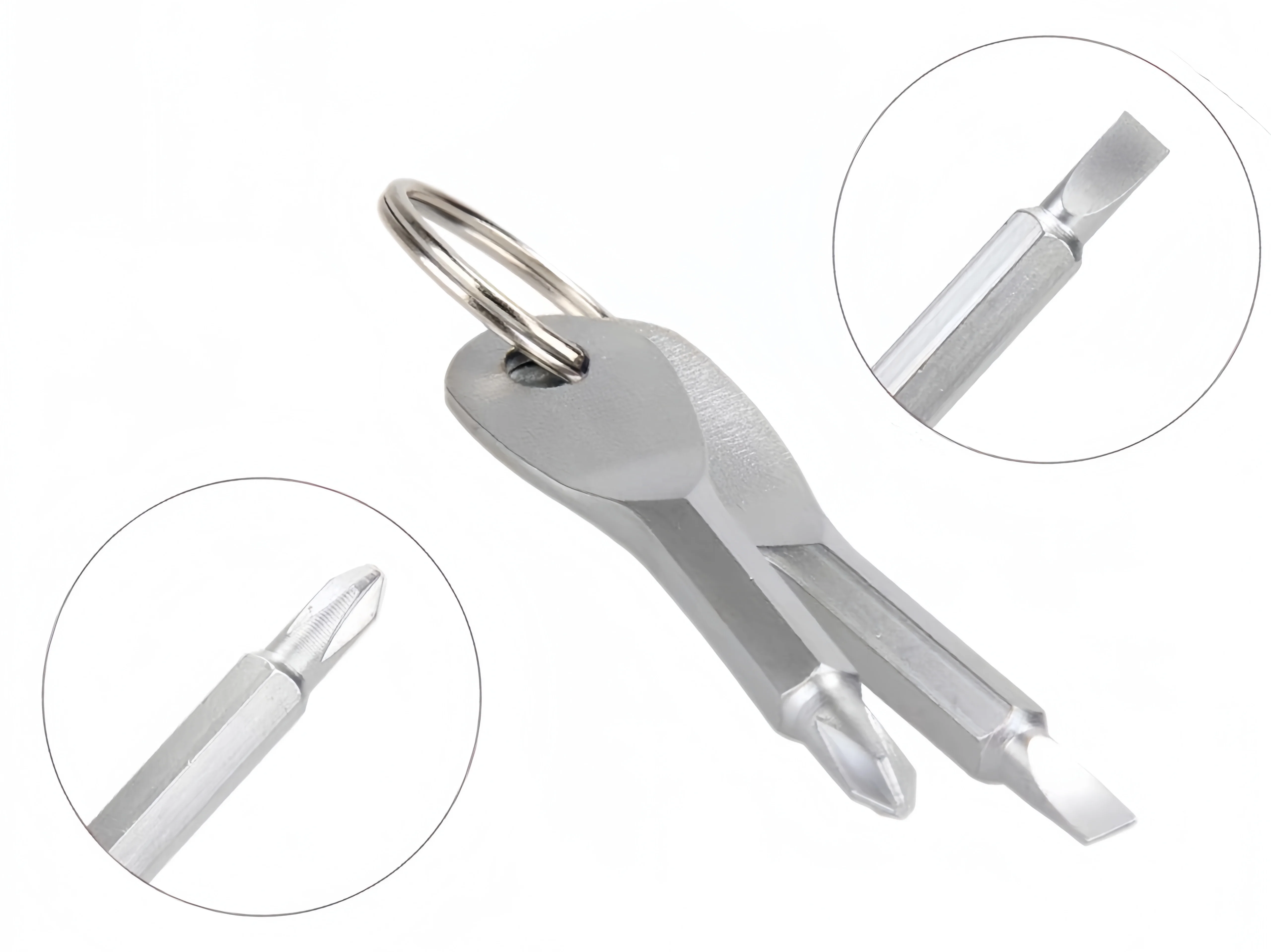 Portable Mini Screwdriver Set with Chrome-Plated Steel Handle Keychain ...