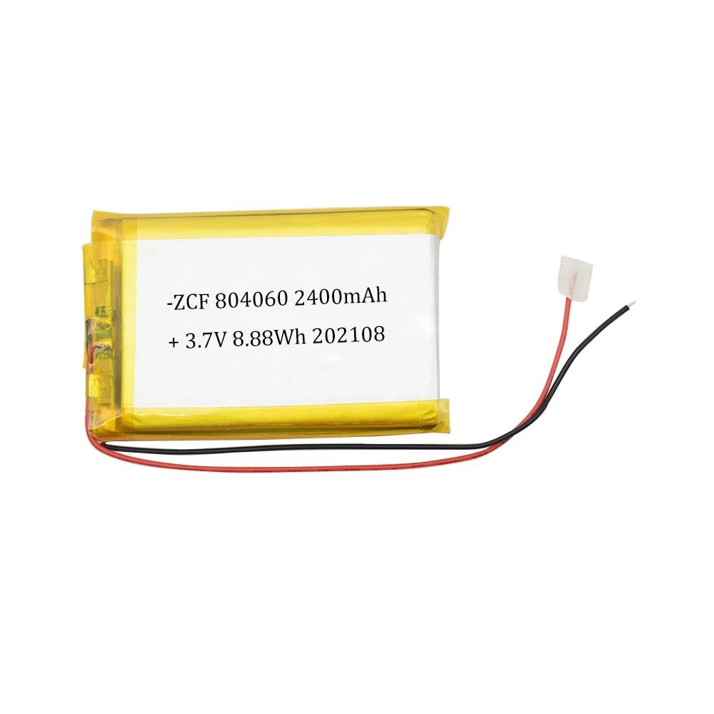 Zcf 804060 3.7v 2400mah 8.88wh Rechargeable Lithium Ion Battery For ...