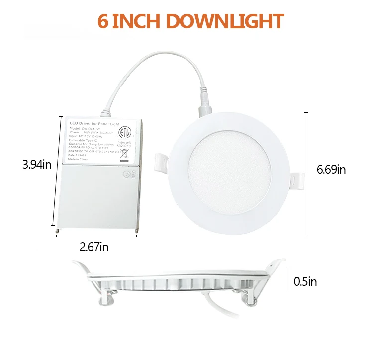 6" Led Slim Panel With Integrated Junction Box Retrofit Spot Light Kit ...
