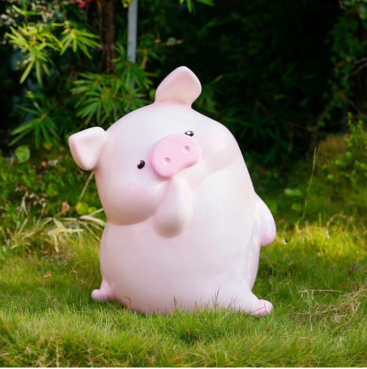 Cartoon Cute Little Pigs Ornament Life Size Pig Statue Large Fiberglass ...