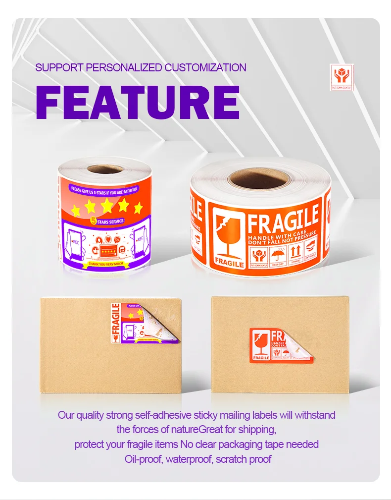 Custom Printable Fragile Sticker Labels 2 X 3 Inch Fragile Labels This ...