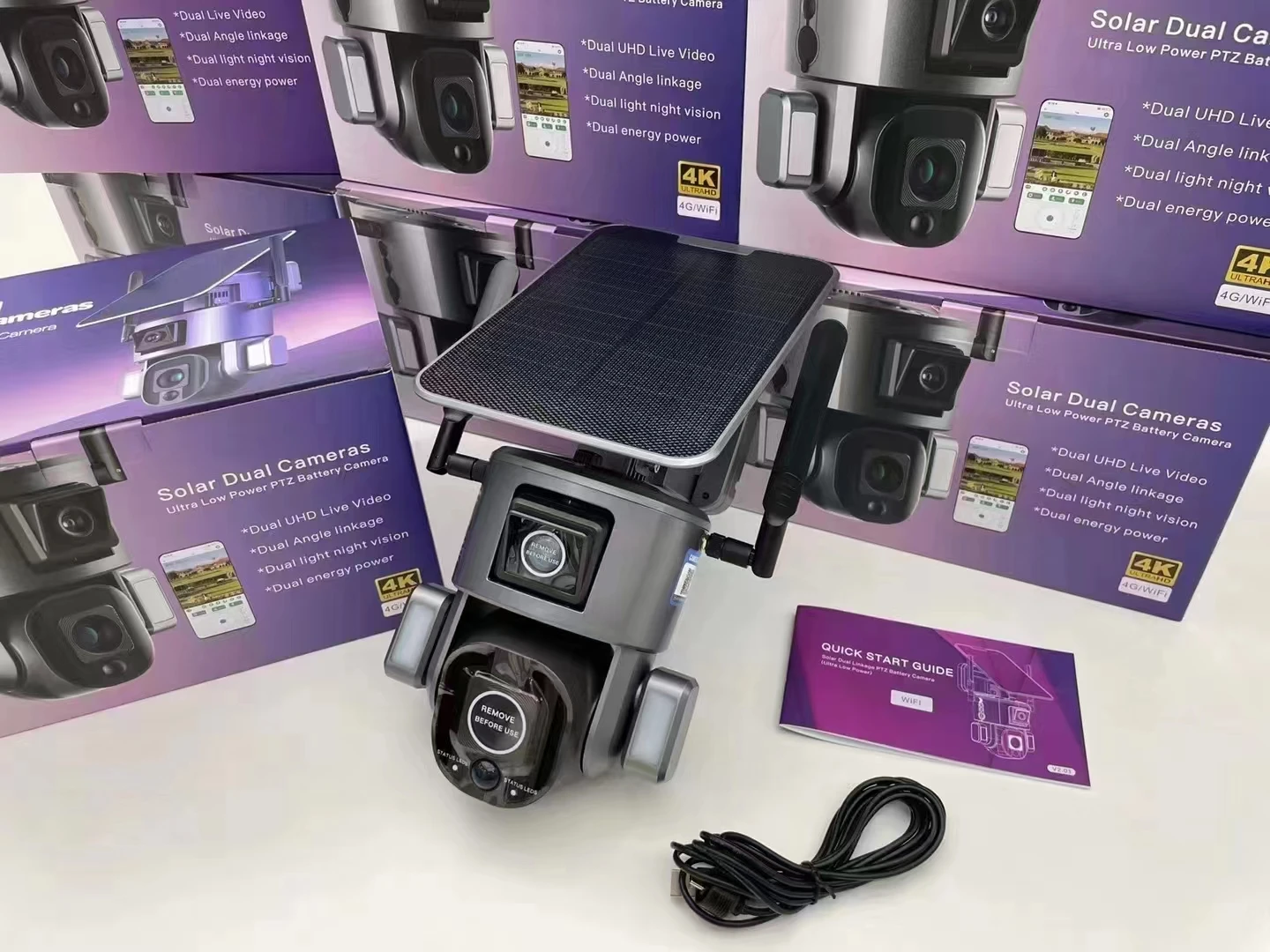 Solar-Powered Surveillance Camera with SIM Card - 4G WiFi Enabled, 2MP ...