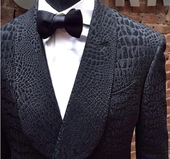 Mtm Men Tuxedos Croc Brocade Casual Blazer Suit Jacket Black Pants ...