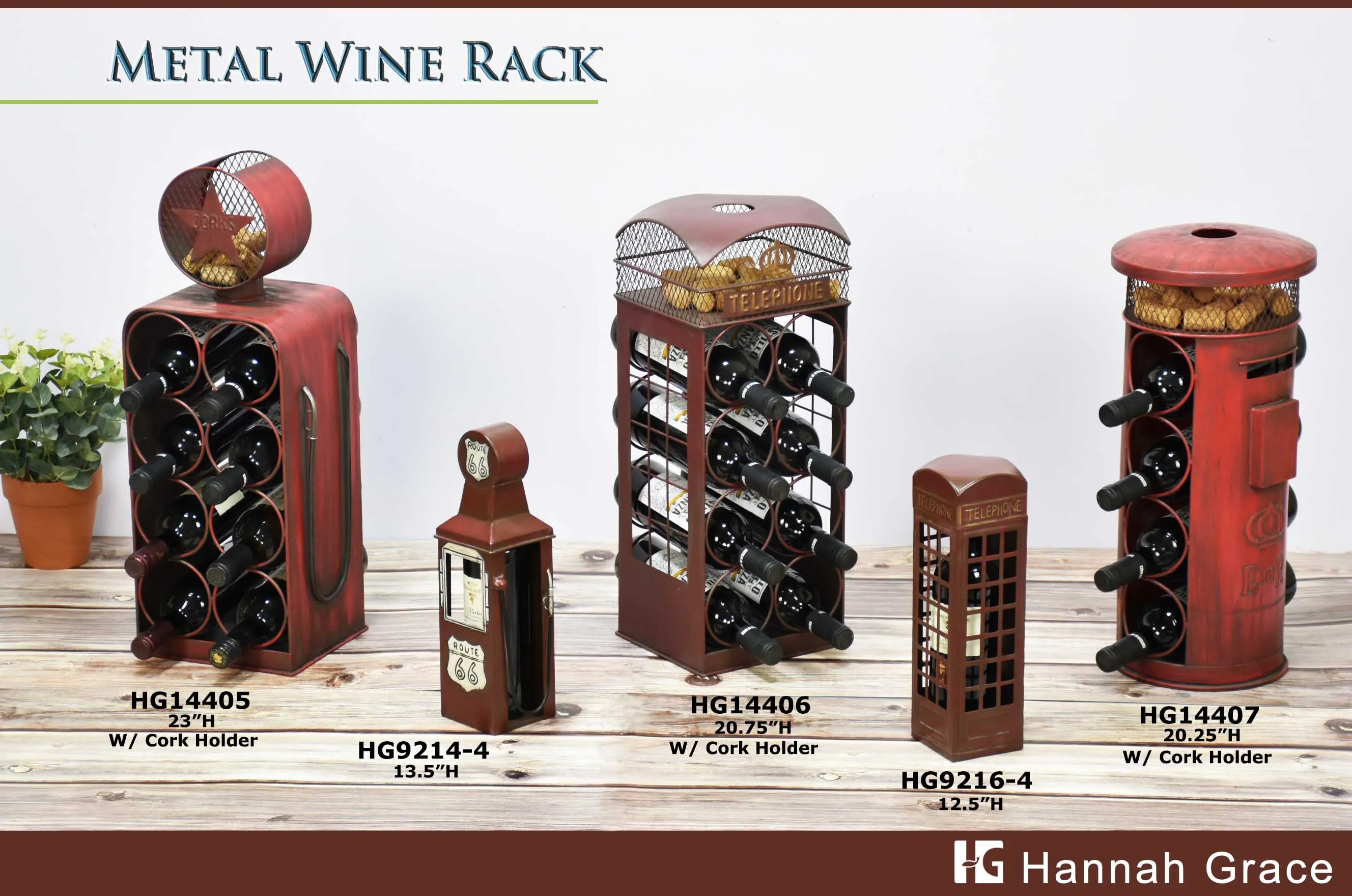 Classic Industrial Style Red Telephone Booth Retro Metal Wine Rack ...