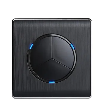 Black Circular Reset Light Switch Wall Socket Electrical Socket Wall ...