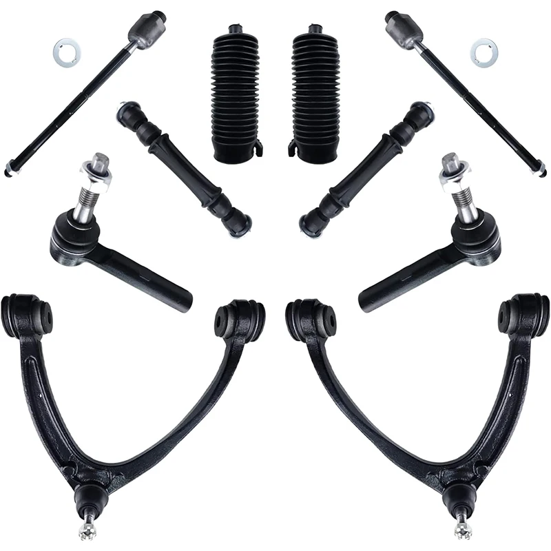 Front Upper Control Arms Kit Sway Bar Tie Rod End Link Bellows ...