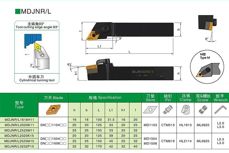 MDJNR/MDJNL MDJNR2020K11/MDJNR2525M11/MDJNR2020K15/MDJNR2525M15/MDJNR3232P15CNC Lathe Machine ...