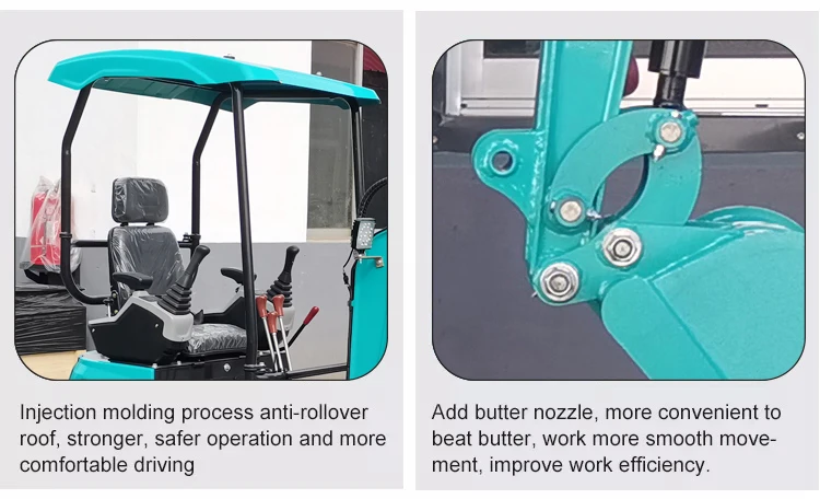 Mini Excavator Digger - 2 Ton Flexible Engineered Rubber Track