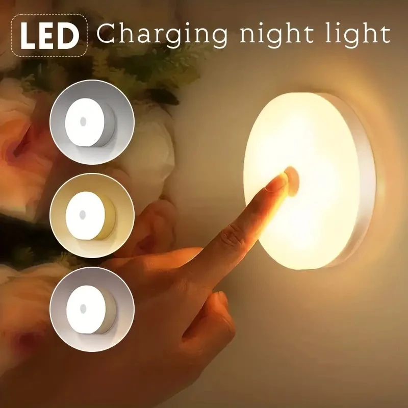 Mini Round Upgrade Sensor Night Light LED Wall Light Stick-on Magnet ...