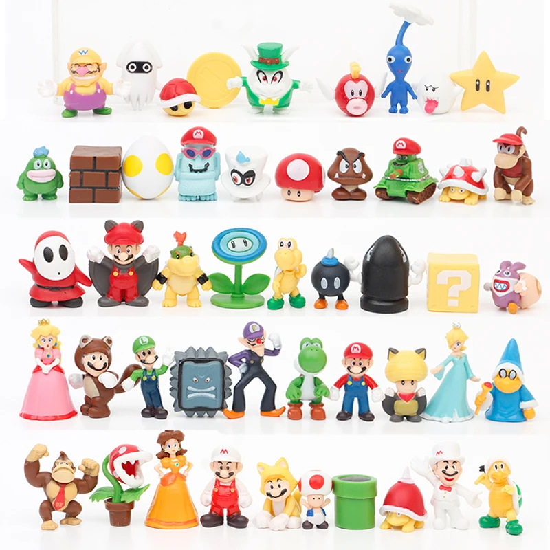 Wholesale High Quality 48pcs Mario Bros Toys Cartoon Model Dolls Mario ...