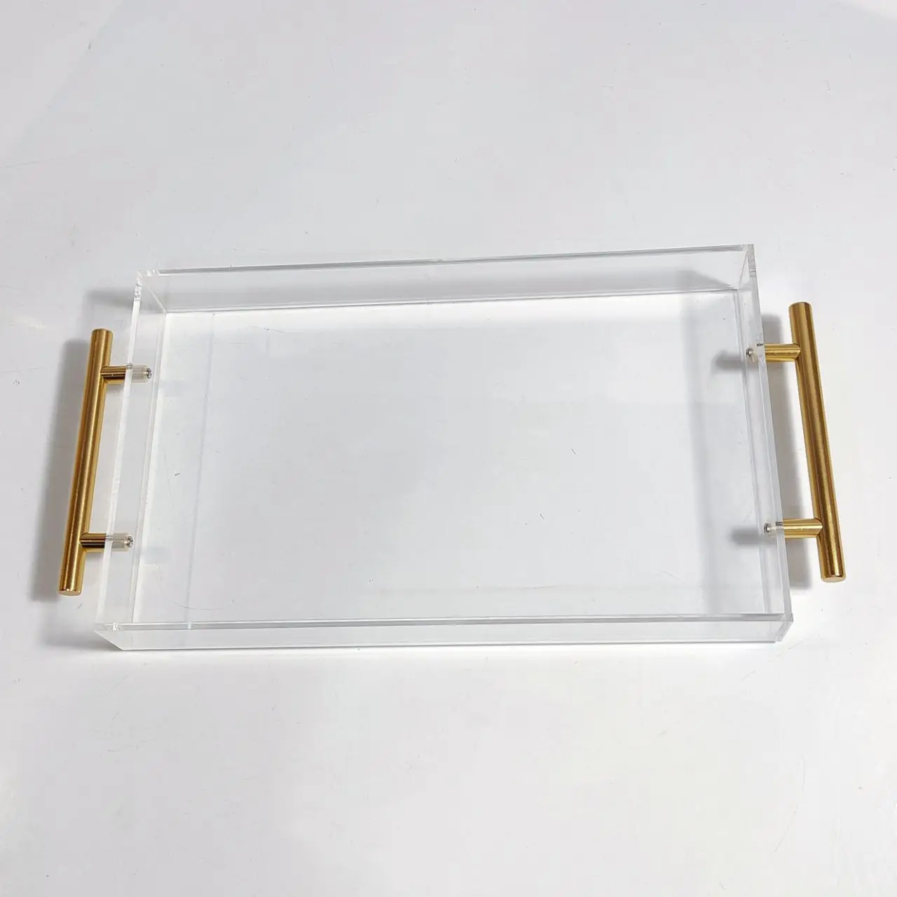 Rectangular Clear Acrylic Serving Tray With Custom Design For Coffee ...