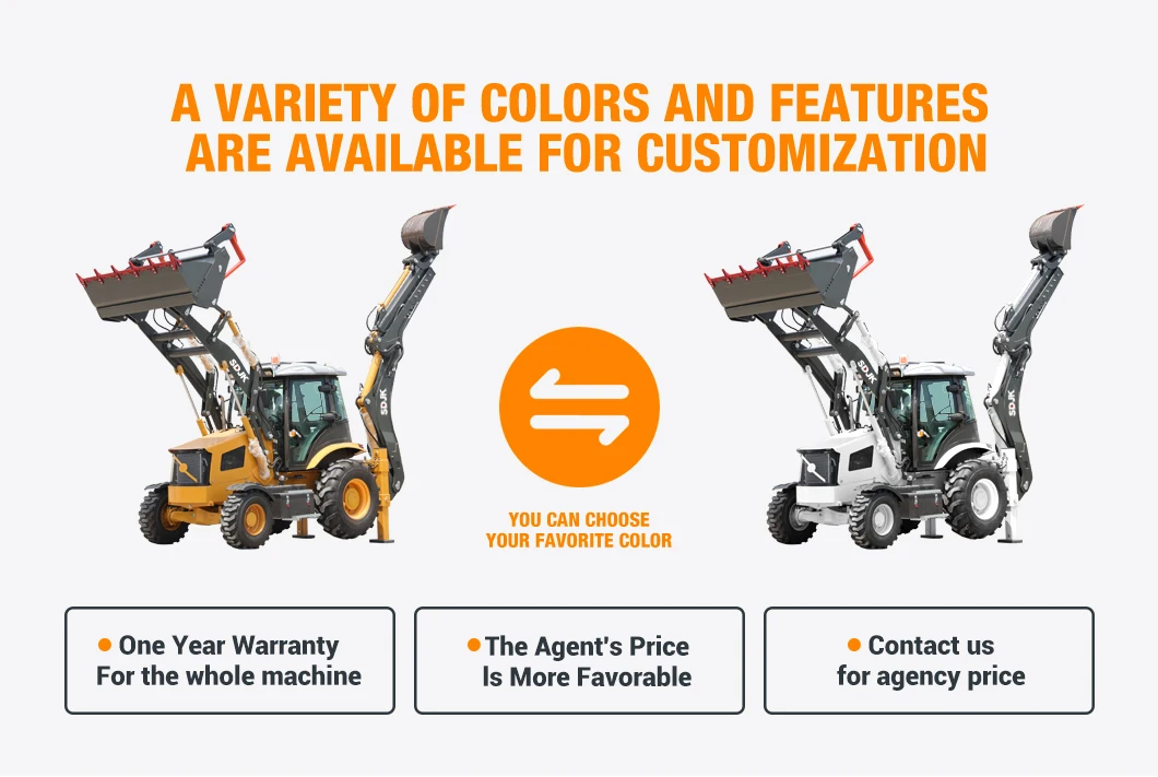 High Efficiency Wheel Loader with Backhoe - Free Shipping