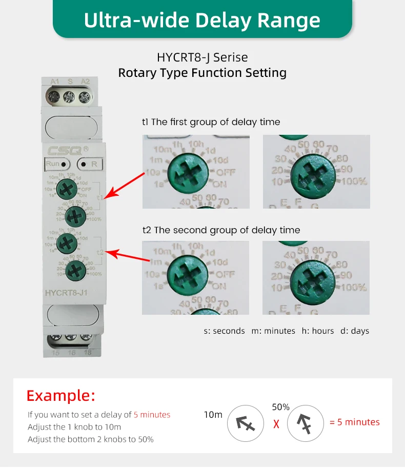 CSQ HYCRT8-J1 Cycle Delay Time Relay - AC24-240V Timer