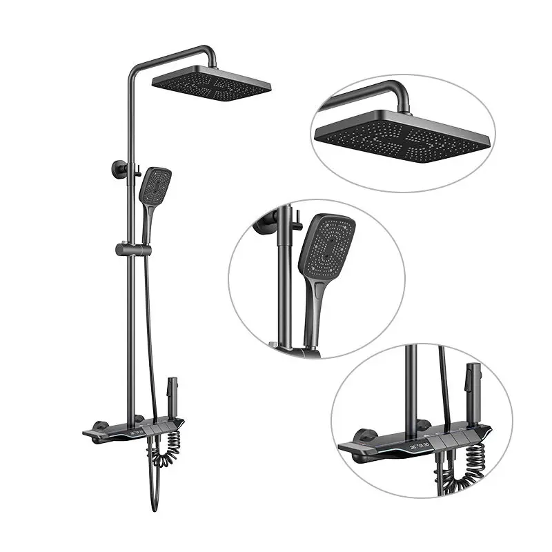 Shower And Toilet Set Pvd Gun Gray All In One Piano Digital Shower ...