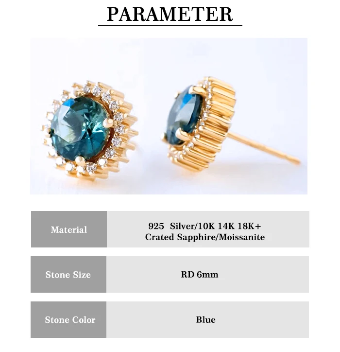 Luster Jewellery Round 10/14k And S925 Sterling Silver Moissanite Stud Gold Earrings 18k For ...