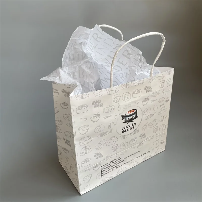 Eco-friendly Custom Logo Take Away Carry Out Bag For Restaurant Fast ...