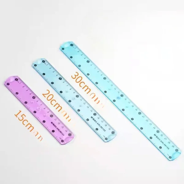 Eurolucky Soft Stationery Ruler 15cm 20cm 30cm Wavy Line Flexible ...