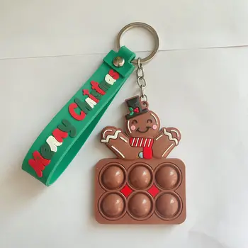 Simple Fidget Buttons Keychain Toy Popping Keyring Bubble Push It Key ...