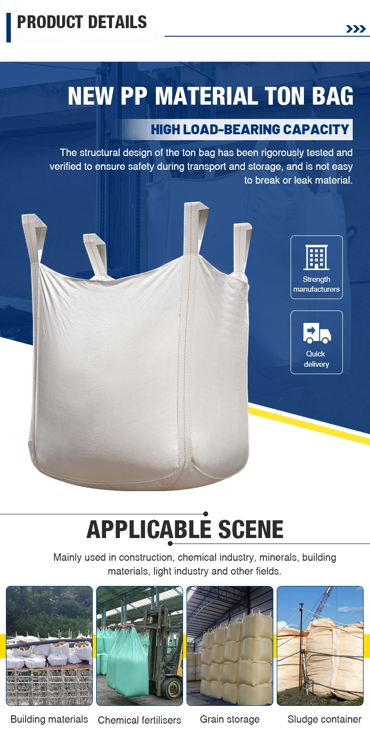 Pp Woven Jumbo 1 Ton Big Bags 1000kg Fabric Fibc Bag Bulk 1.5 Ton ...