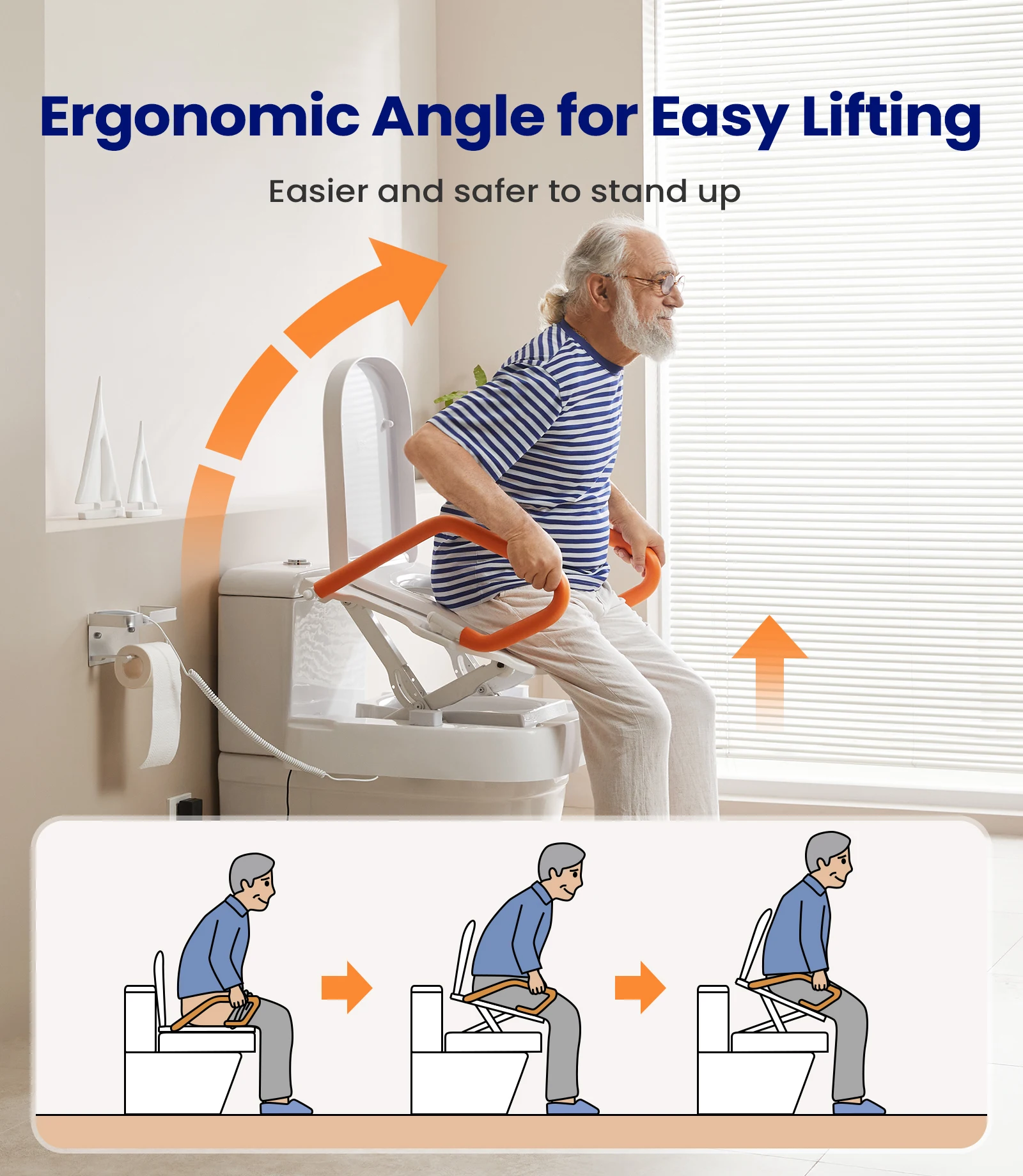 Electric Toilet Seat Lift Raised Commode Chair Elderly Mobility Aid ...