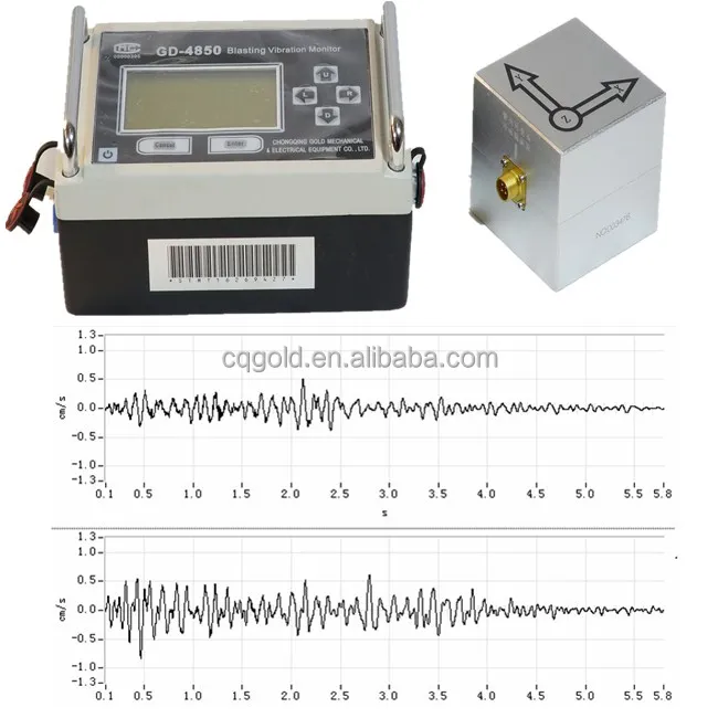 Gold 3channels Blasting Vibration Seismograph - ISO Certified