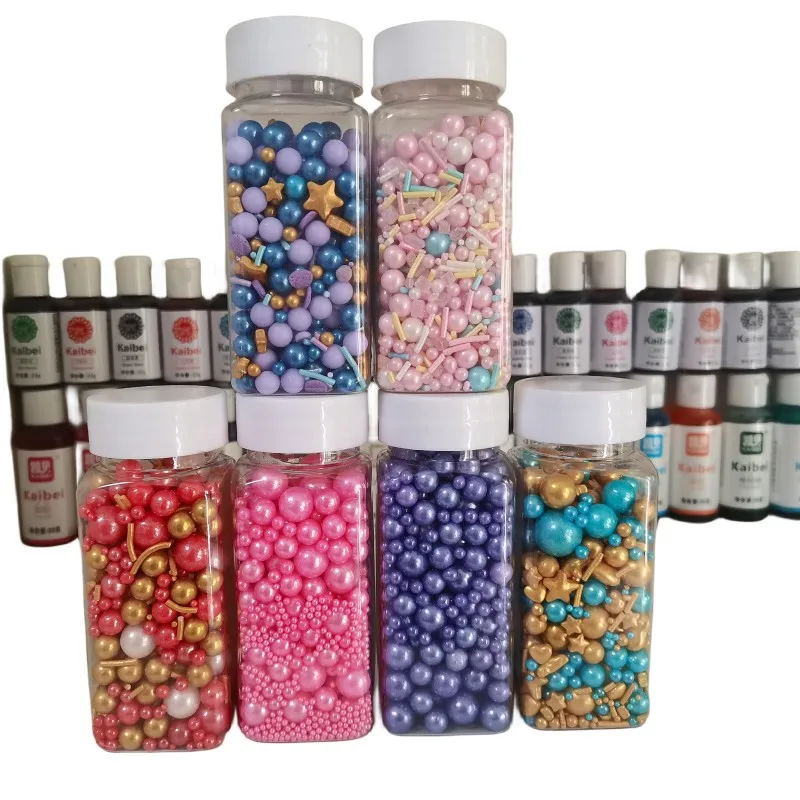 Solid Gold Sugar Ball Edible Cake Sprinkles Mixed Pearls Beads Food ...
