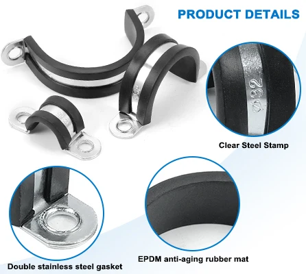 Stainless Steel Heavy Duty Pipe Clamp Double Hole Saddle Clamp Wholesale Riding Card U Type ...