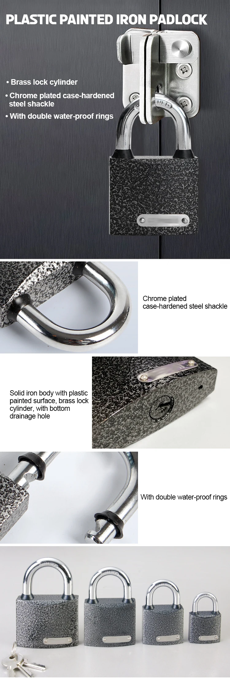 High Quality Spray Plastic Padlock Industrial Security Lock Warehouse ...