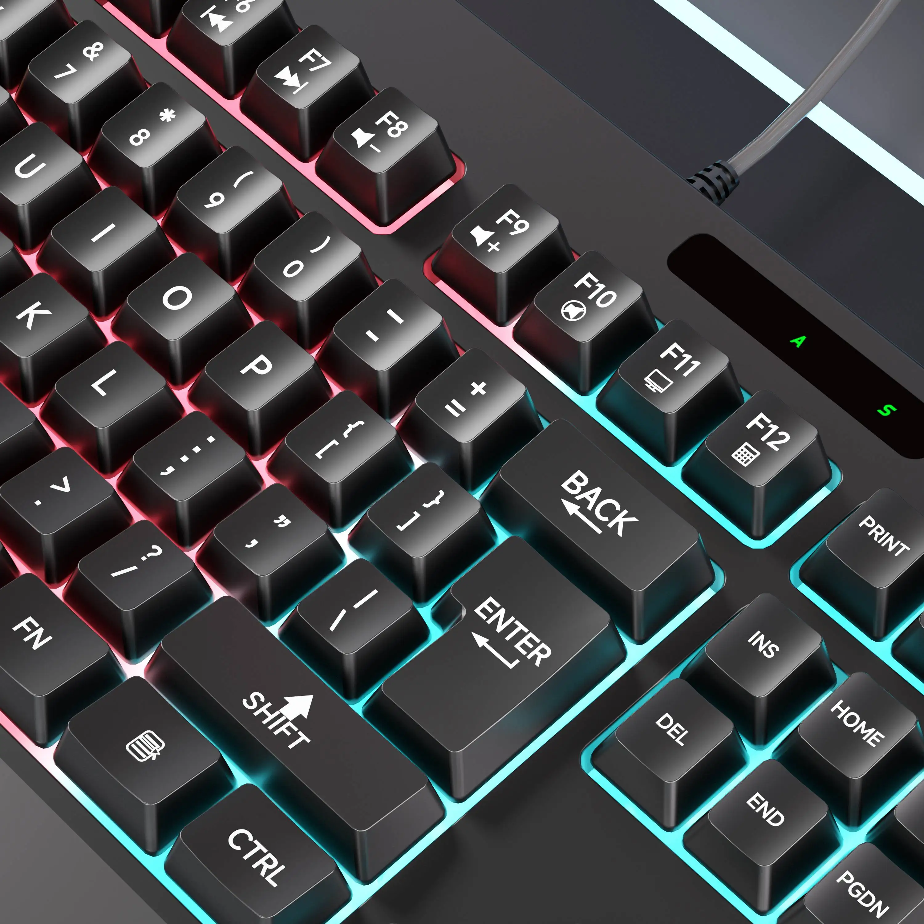 UMILA 87Keys TKL RGB Backlit USB Wired Gaming Keyboard New Desktop ...