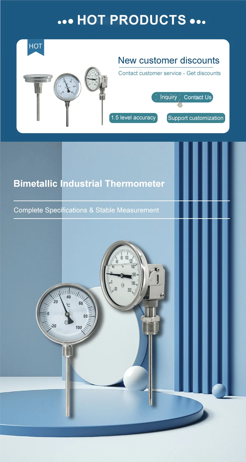 Industrial Stainless Steel Precision Thermometers Bimetal Thermometer ...