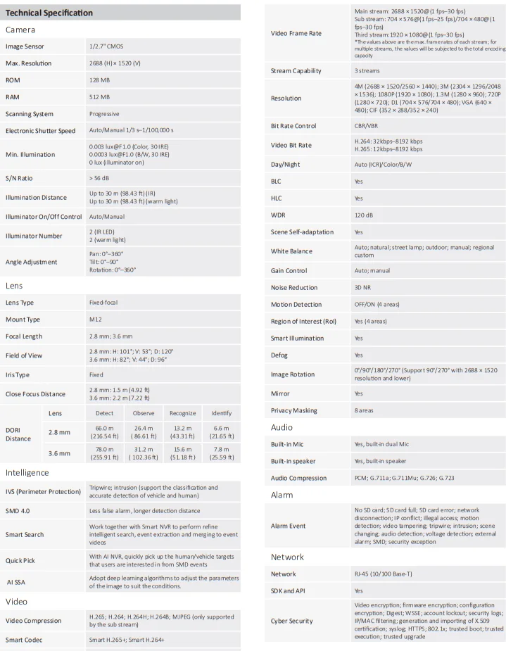 2k Ip67 Camera Smart Dual Light Fixed-focal Bullet Wizsense Camera ...