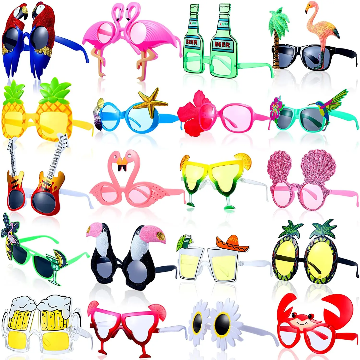 Funny Hawaiian Luau Sunglasses - Tropical Pineapple Party