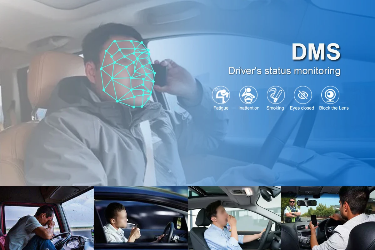 4g Ai Adas Dms Dashcam Front Rear View In-cabin View Recording Dashcam ...