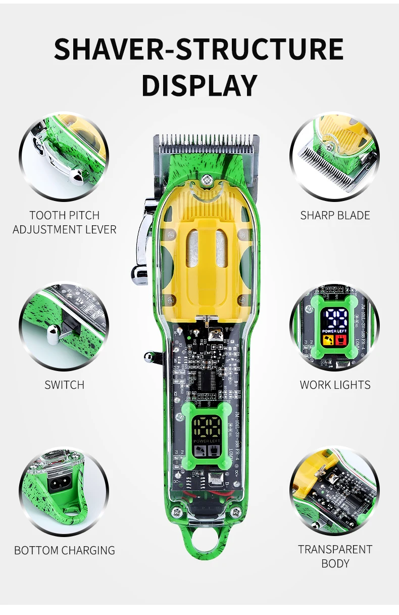 Best Professional Rechargeable Hair Cut Cordless Beard Shaving Machine ...