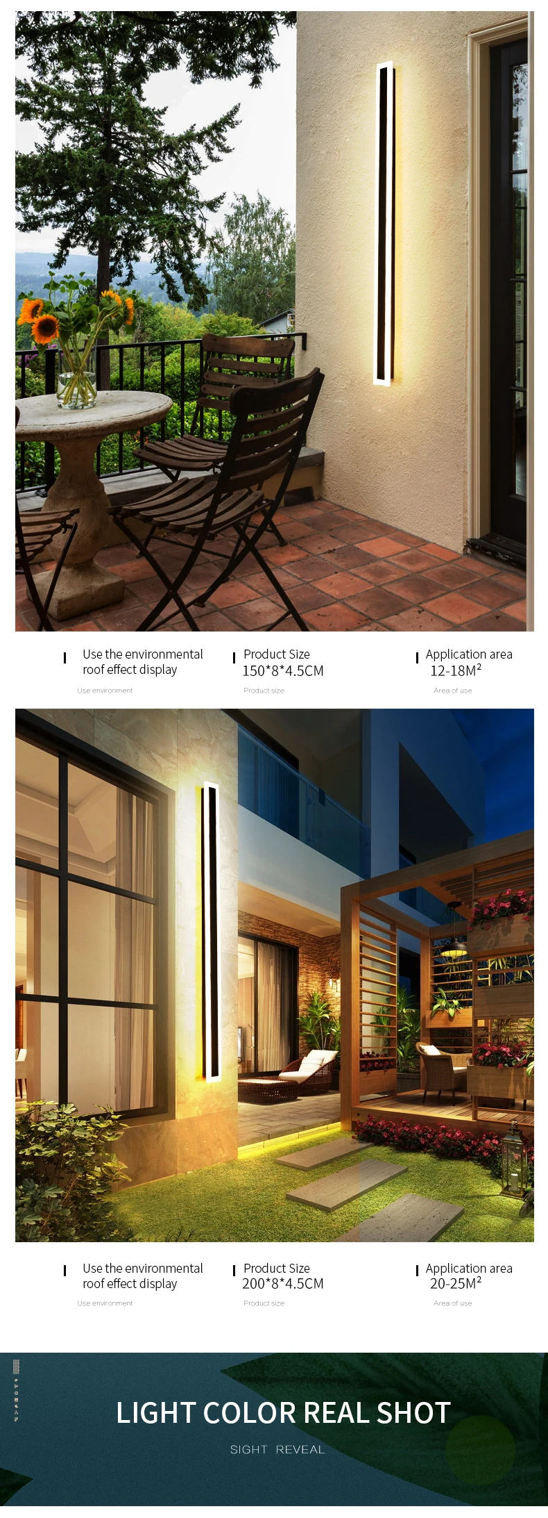 Modern Led Waterproof Wall Light Mounted 16w 20w 30w 36w 42w Outdoor ...