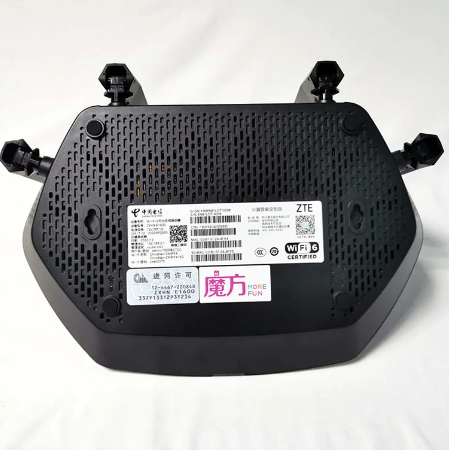 ZTE E1600 Router - Full Gigabit Dual-Band Wifi6 for Large Apartments